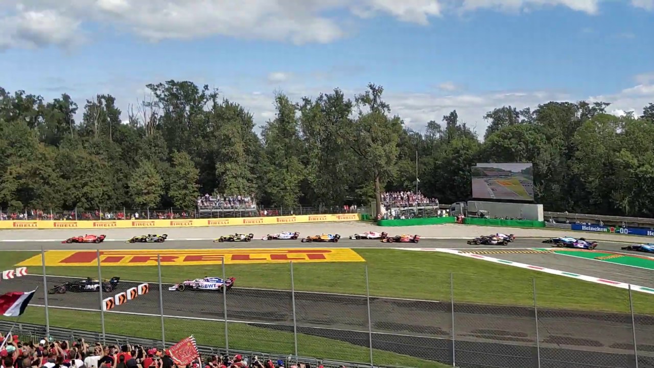 FORMULA 1 MONZA RACE START 2019- FIRST CHICANE - YouTube