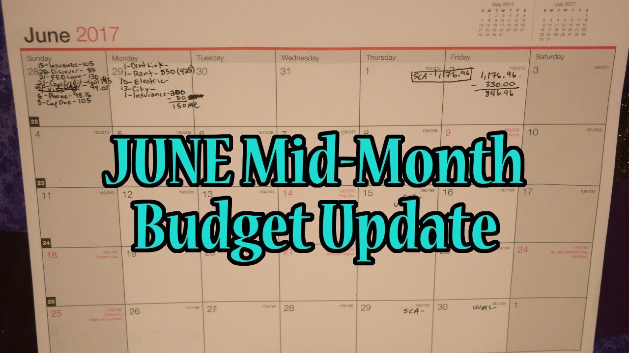 June Mid-Month Budget Update -$40.087.52 - YouTube