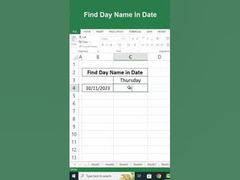 🔍 Find Day Name in Date in Excel | MS Excel | #exceltipsandtricks #msexcel - YouTube