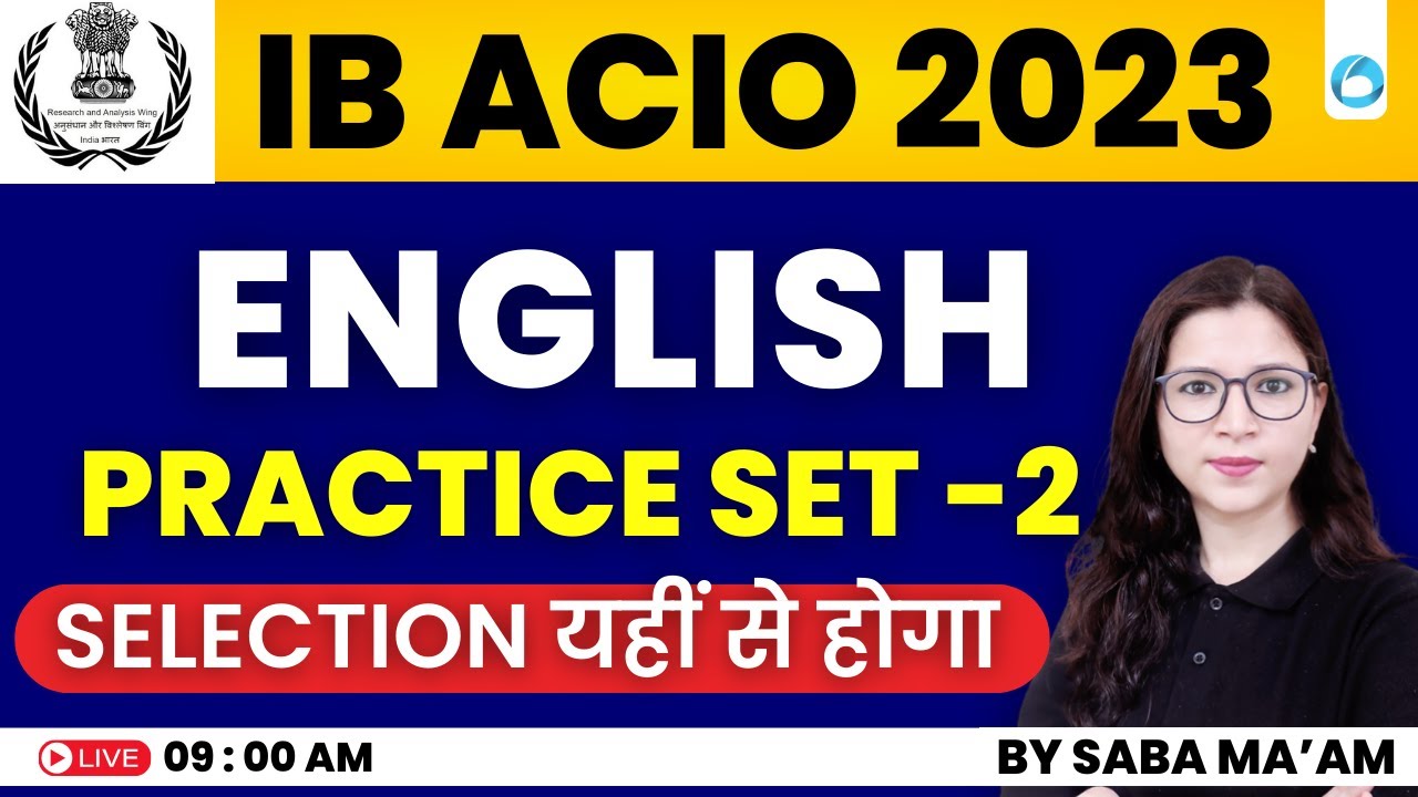 IB ACIO 2023 | English | Practice Paper -2 | Selection यहीं से होगा ...
