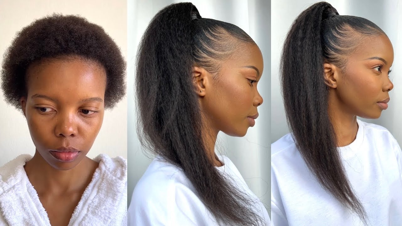 HOW TO CREATE A PONYTAIL ON SHORT NATURAL HAIR |BEGINNER-FRIENDLY 4C ...