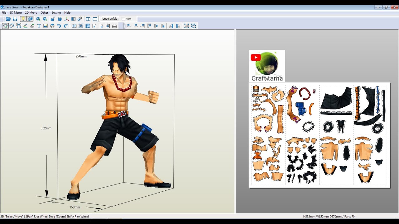 Papercraft Portgas D Ace - One Piece - YouTube