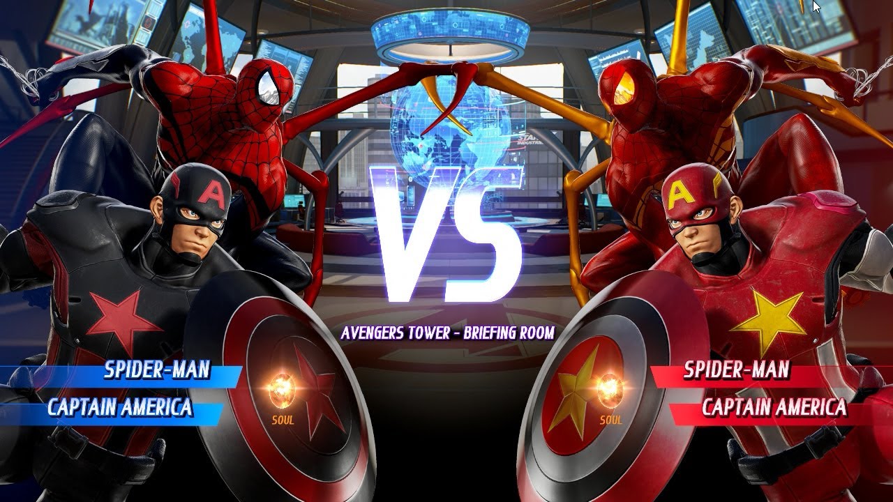 Spider Man & Black Captain America VS Red Spider Man & Captain America ...