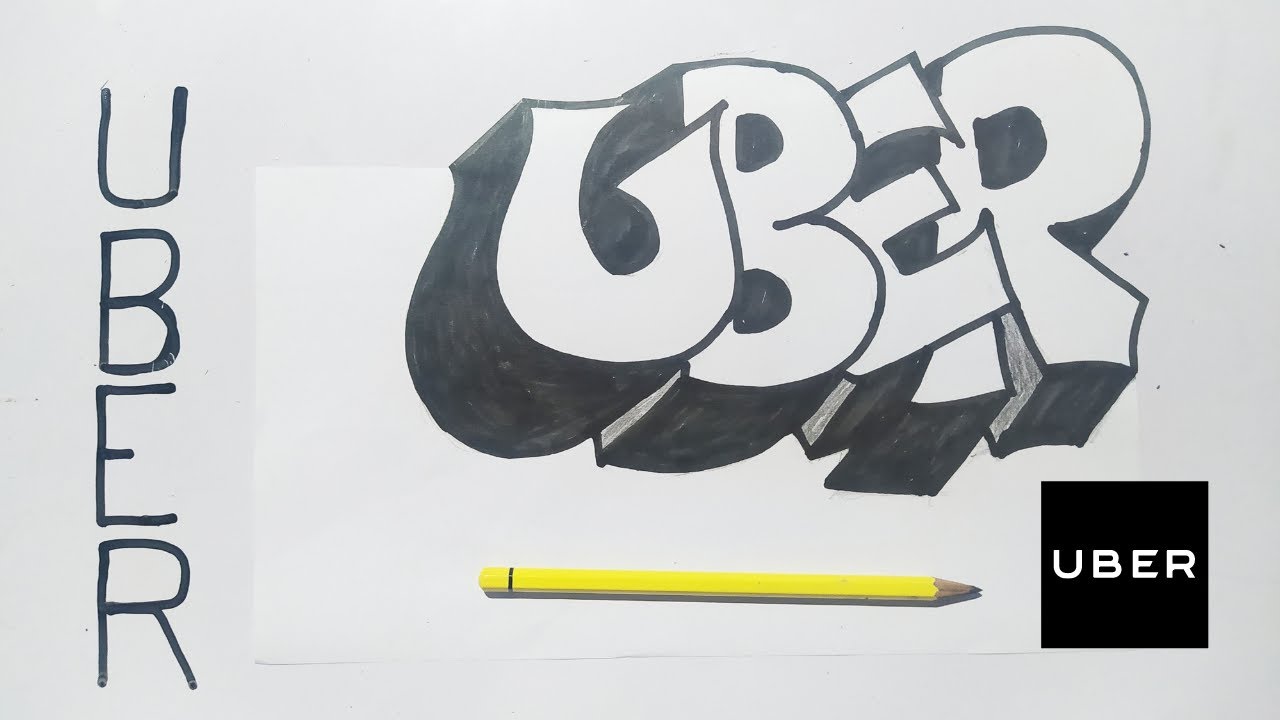 How to draw a 3D logo for Uber 2021 | Easy 3D drawing on Graph paper ...