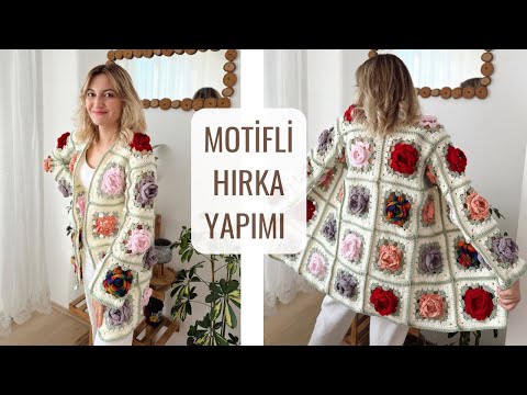 MOTİFLİ HIRKA YAPIMI 🌸 ÇİÇEK MOTİFLİ ÖRGÜ HIRKA #crochet