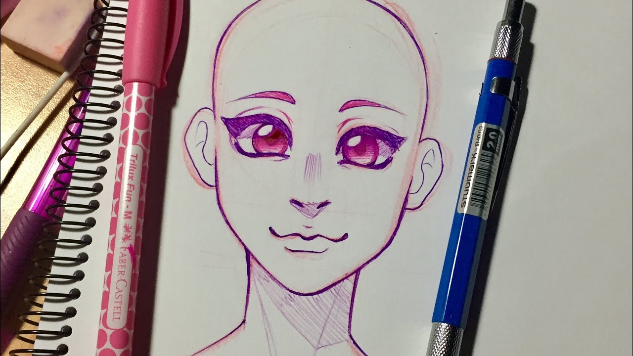 Tutorial: ¿Como dibujar un rostro manga?🎀 #art #drawing #howtodraw # ...