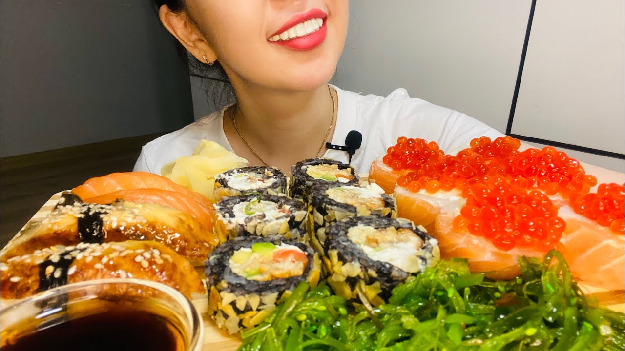 ASMR MUKBANG｜ SUSHI & ROLLS 스시와 롤 - YouTube