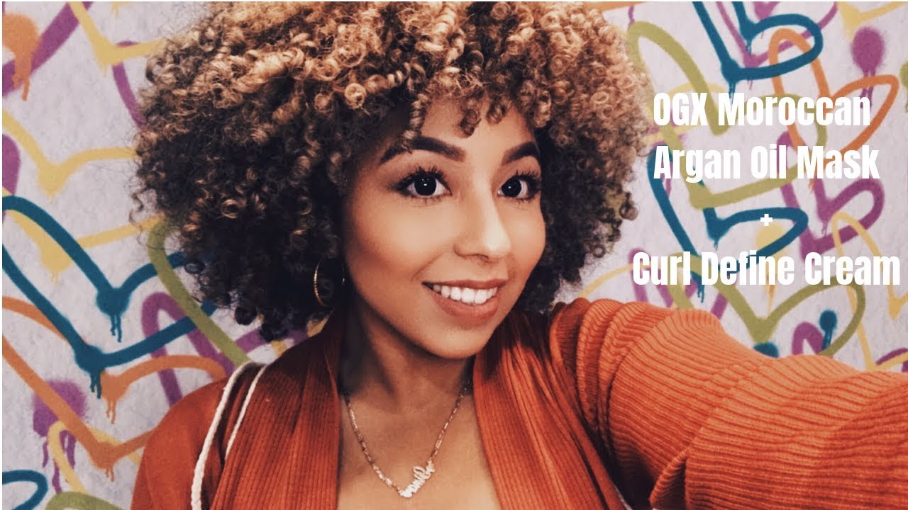 OGX Moroccan Argan Oil Mask + Curl Define Cream - YouTube
