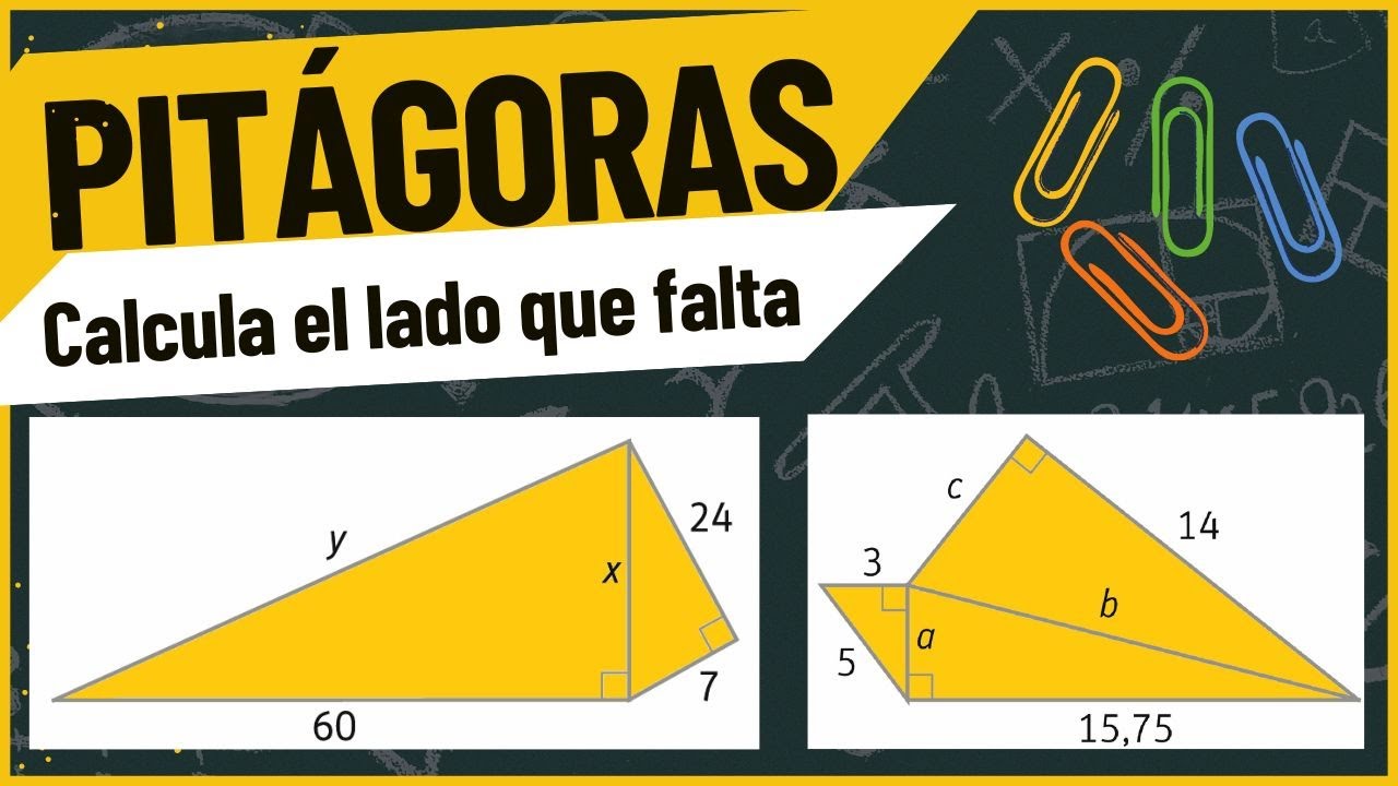 Teorema de Pitágoras: cálculo de hipotenusa y catetos. - YouTube