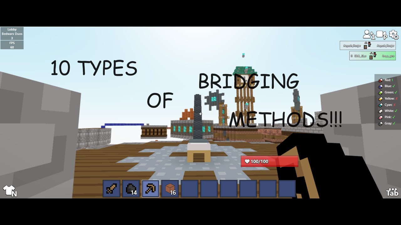 10 types of bridging methods in Bloxd io!!! (bloxd.io) - YouTube