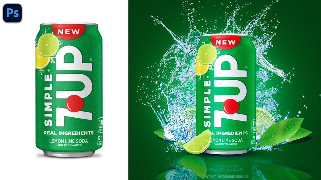 7up advertising poster design||Product manipulation in Photoshop - YouTube