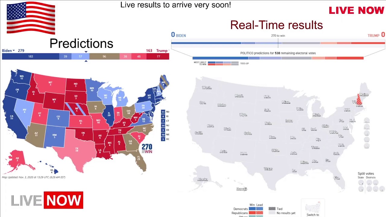 LIVE 2020 US Presidential Election Results | LIVE Real-Time Results ...