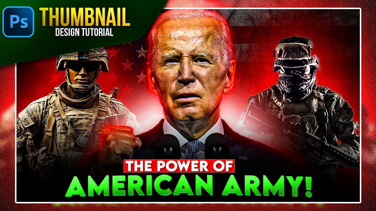 Military Power of USA: Eye-catching YouTube Thumbnail Design Tutorial ...