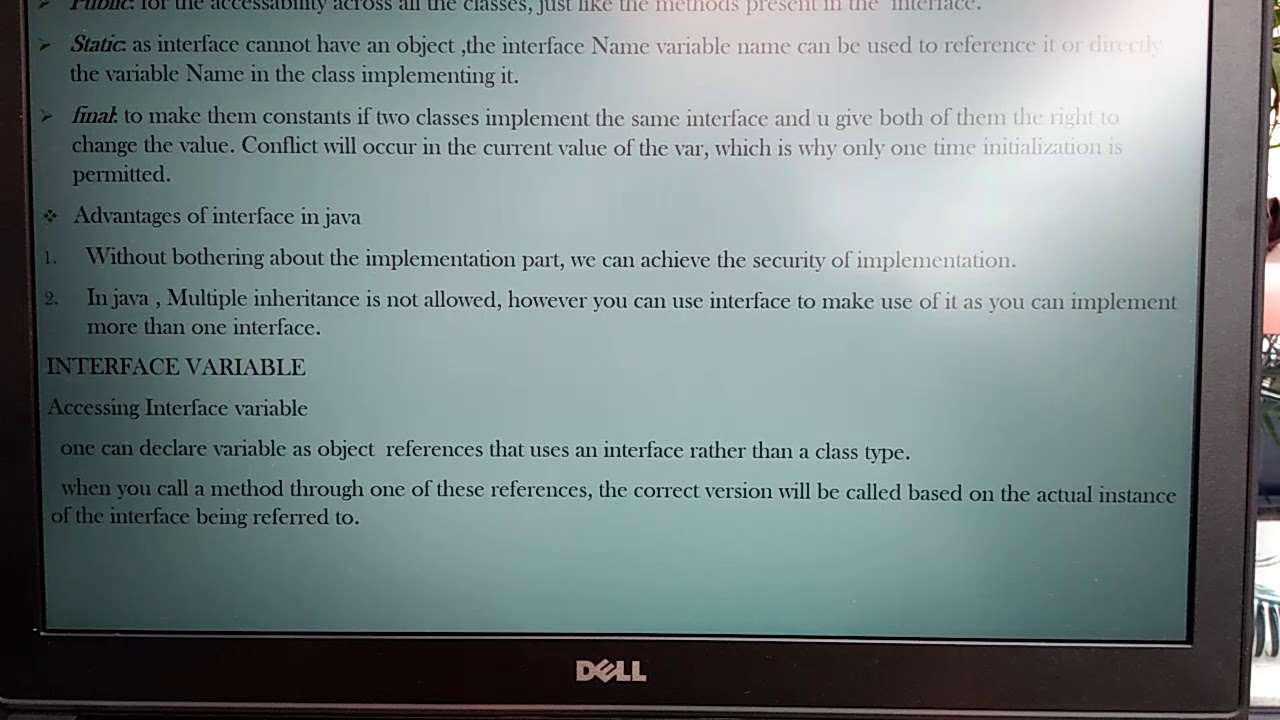 Variables In Interface In Java Youtube 7863