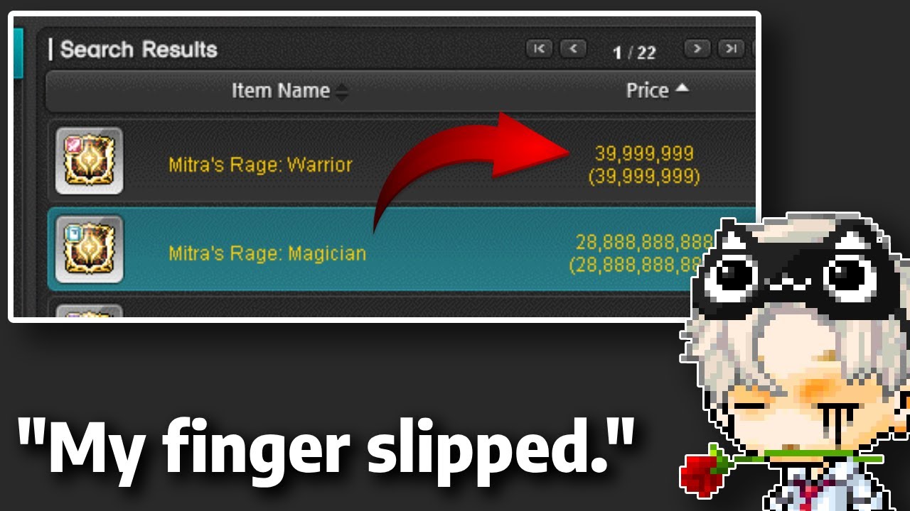 [MapleStory] When you accidentally sell a Mitra's Rage for 40m. - YouTube