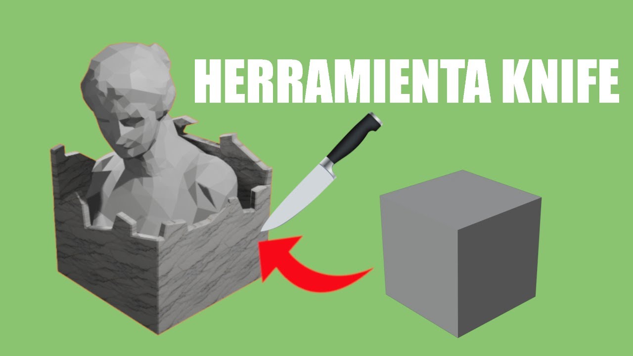 Cómo usar la herramienta Knife en Blender -Tutorial de cortado a ...