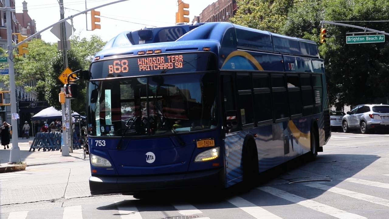 NYCT Bus: 2017 New Flyer XN40 #753 on the B68 at Coney Island Avenue ...