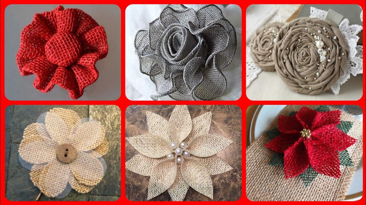 DIy Burlap Flowers,Beautiful Burlap Flower Easy To Make,Burlap Fabric ...