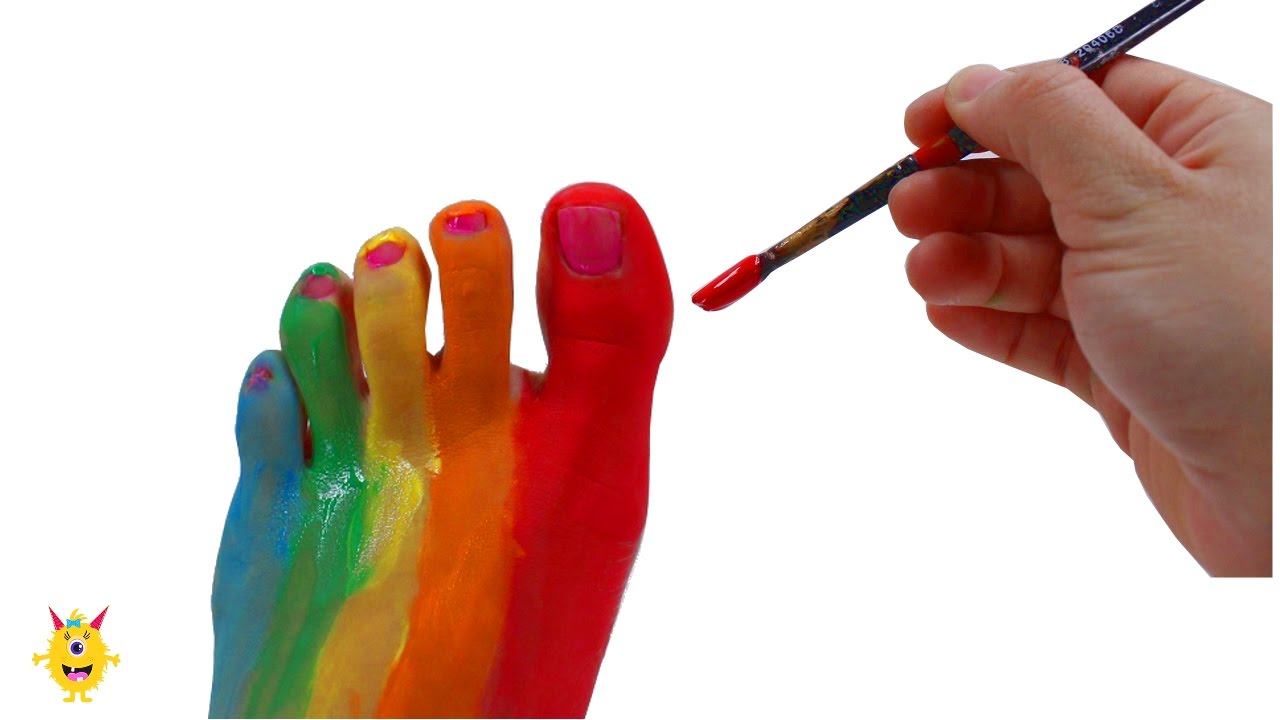 Aprende los colores pintando el pie. Body paint - YouTube