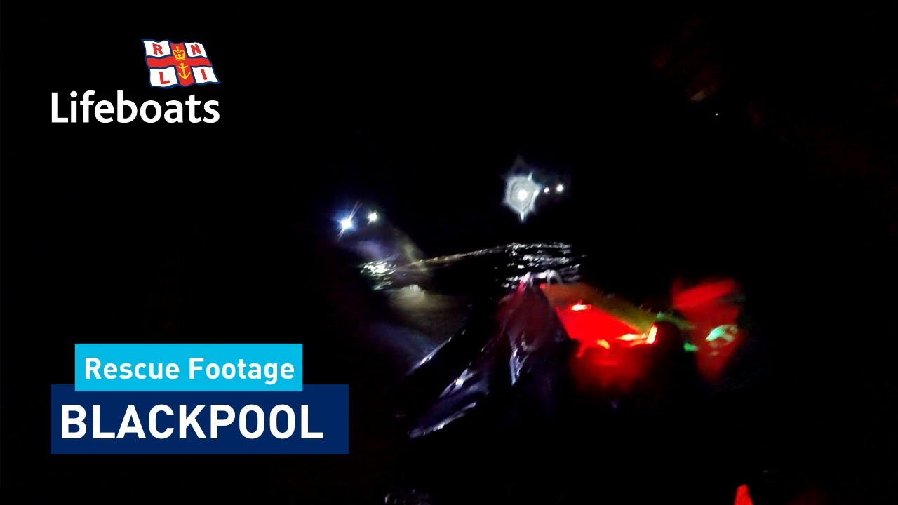 Blackpool RNLI night time rescue - YouTube