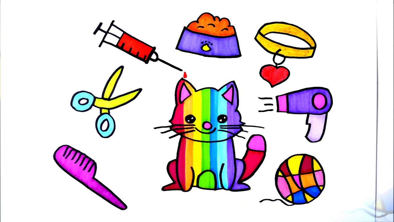 How To Draw And Color Cute Kitty Cat L Rainbow Color Cat Drawing And how-to-draw-and-color-cute-kitty-cat-l-rainbow-color-cat-drawing-and
