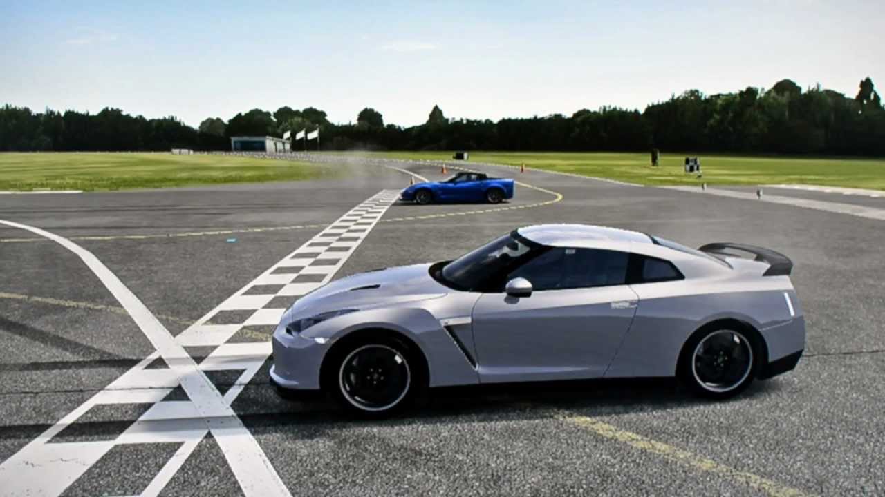 Nissan GT-R vs Corvette ZR1 drag race - YouTube