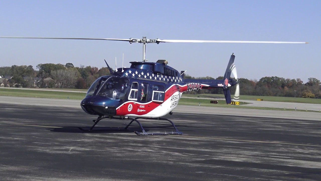 Air Evac Life Team Bell 206L LongRanger Taking Off at the Clarksville ...