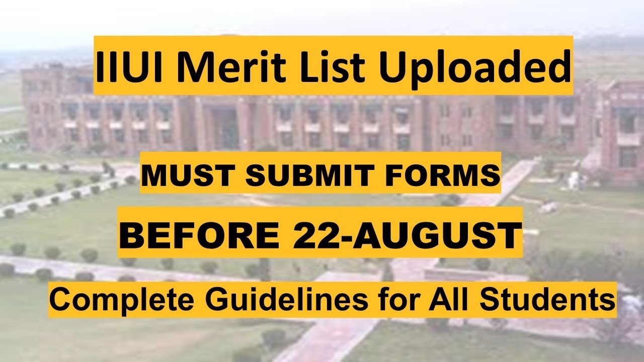 Merit lists of IIUI Fall Admissions 2023 | How to check Merit List ...