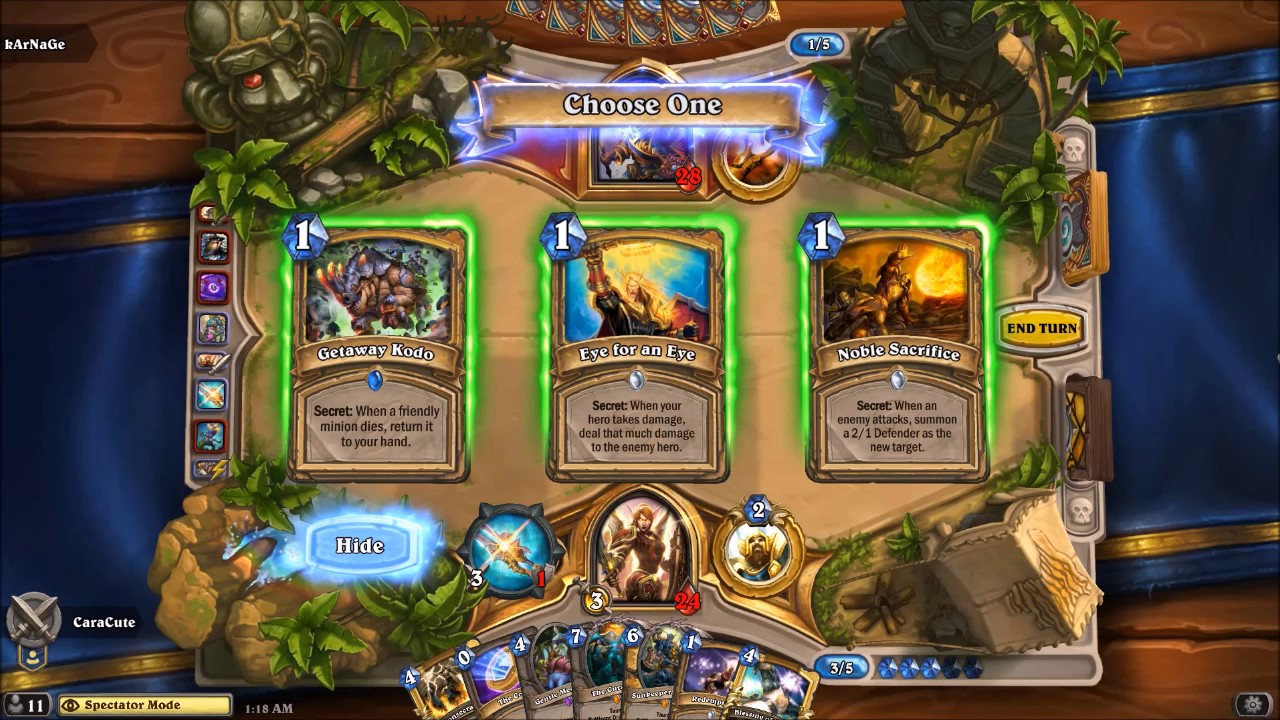 Pcubed 10k Hearthstone Aug 2017 semifinals Caracute vs Karnage - YouTube