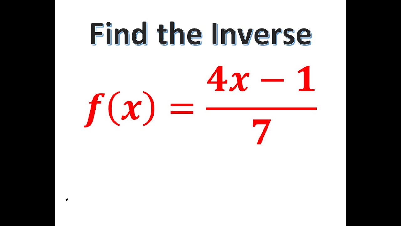 Find the Inverse of the one to one function - YouTube