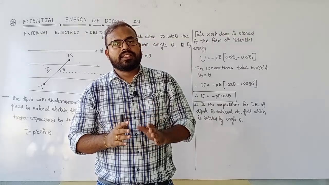 ELECTROSTATICS # 15 POTENTIAL ENERGY OF DIPOLE by GP SIR(GUNVANT PATEL ...