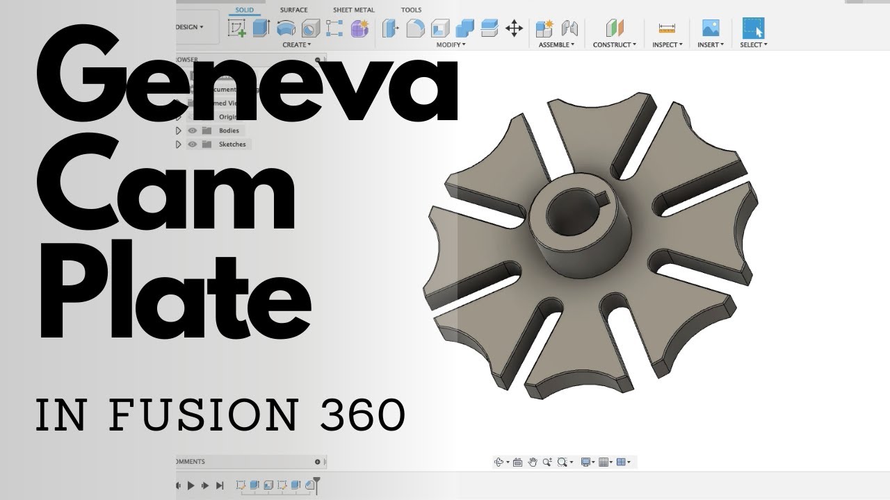 Geneva Cam Plate CAD in Fusion 360 Practise Tutorial #1 - YouTube