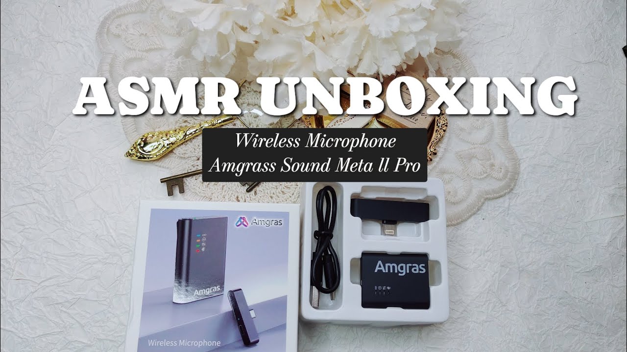 ASMR Unboxing Wireless Microphone Amgrass Sound Meta ll Pro IOS # ...