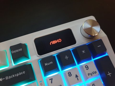 ABKO AK100 3모드 디스플레이 기계식 키보드 (베이비 화이트축) 16가지 LED 모드 (노브) - YouTube