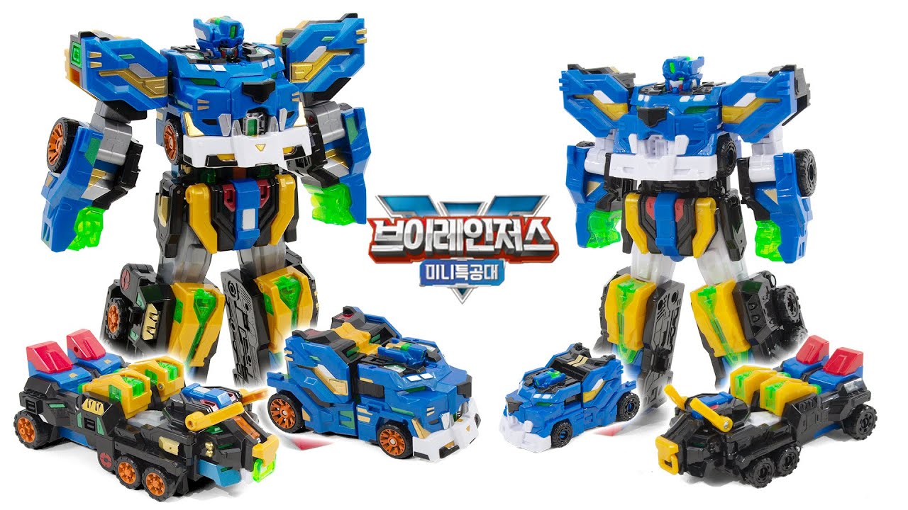 MiniForce V Rangers LeoBulls DX vs Mini Beast Mecha Transformation ...