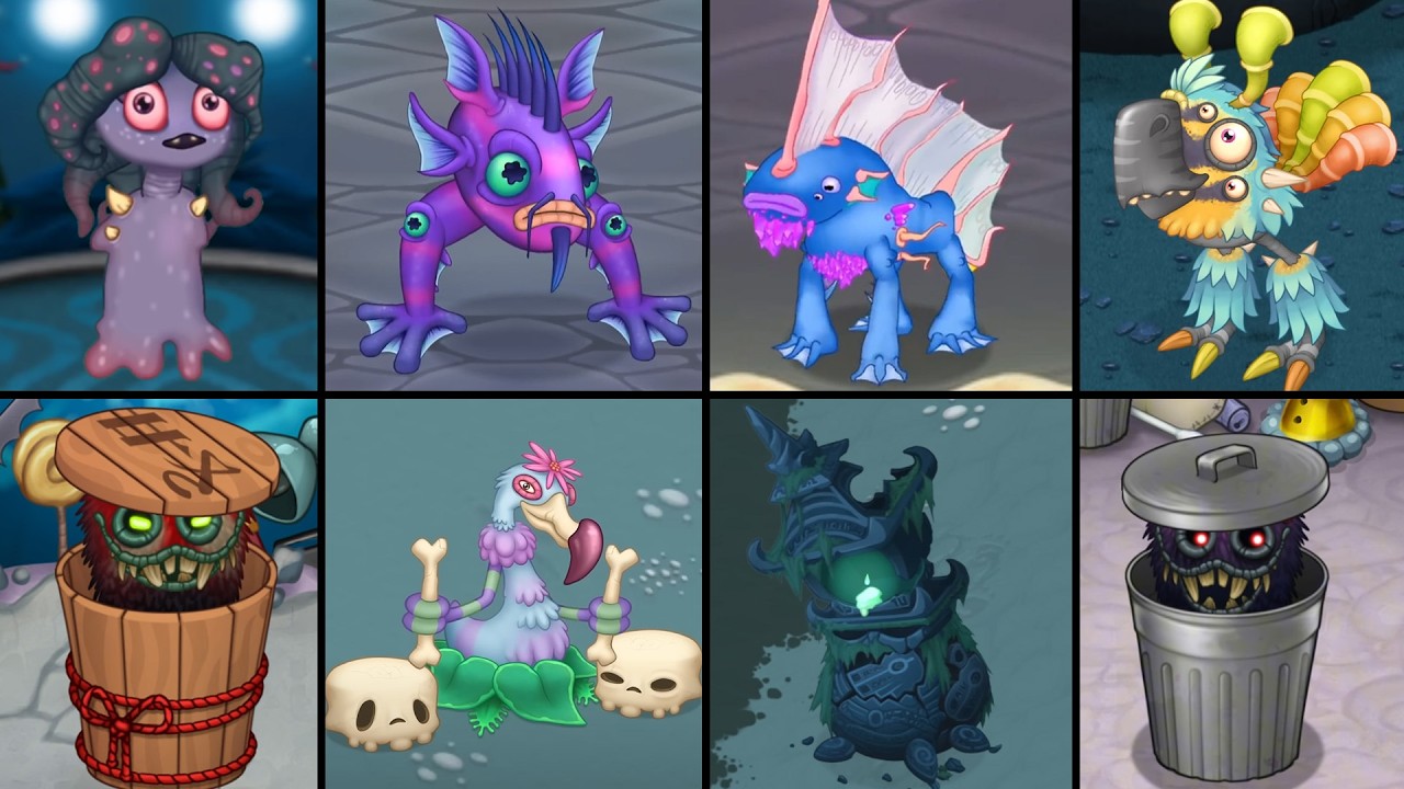 ALL Monsters Wublin Island vs Bone Island vs Ethereal Workshop Fanmade ...