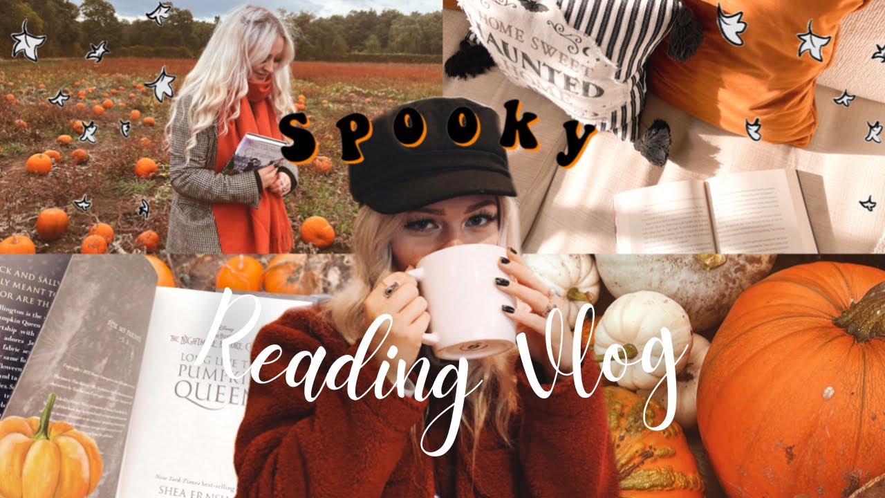 SPOOKY READING VLOG🪦🍂pumpkin patches, I read 6 books & decorating for ...