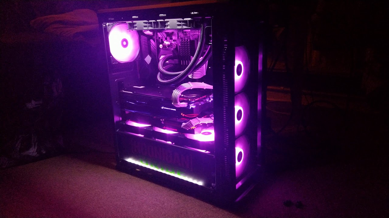 Sahara P35 Case with 9 x Corsair SP120 RGB Pro Fans - YouTube