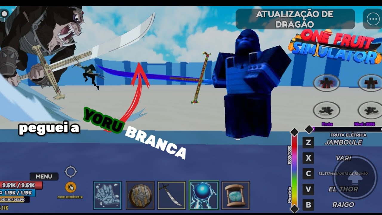 PEGUEI A YORU BRANCA NO ONE FRUIT SIMULATOR 🍏 - YouTube