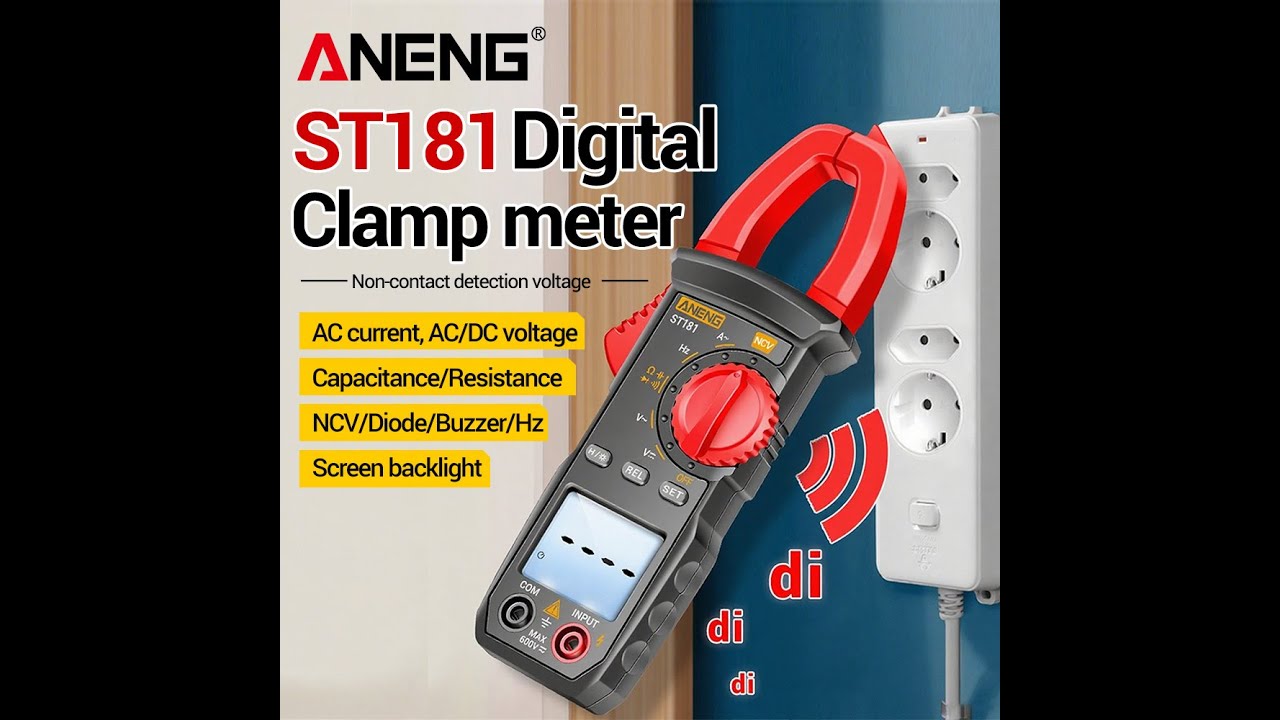 ANENG ST181 Mini Clamp Meter 400A True RMS 600V AC/DC Auto-Range Car ...