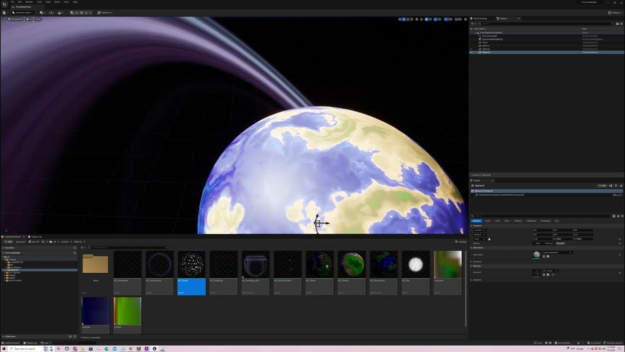 UE5 - Procedural planet material, refining temperate planet gradients and cloud and atmosphere ...