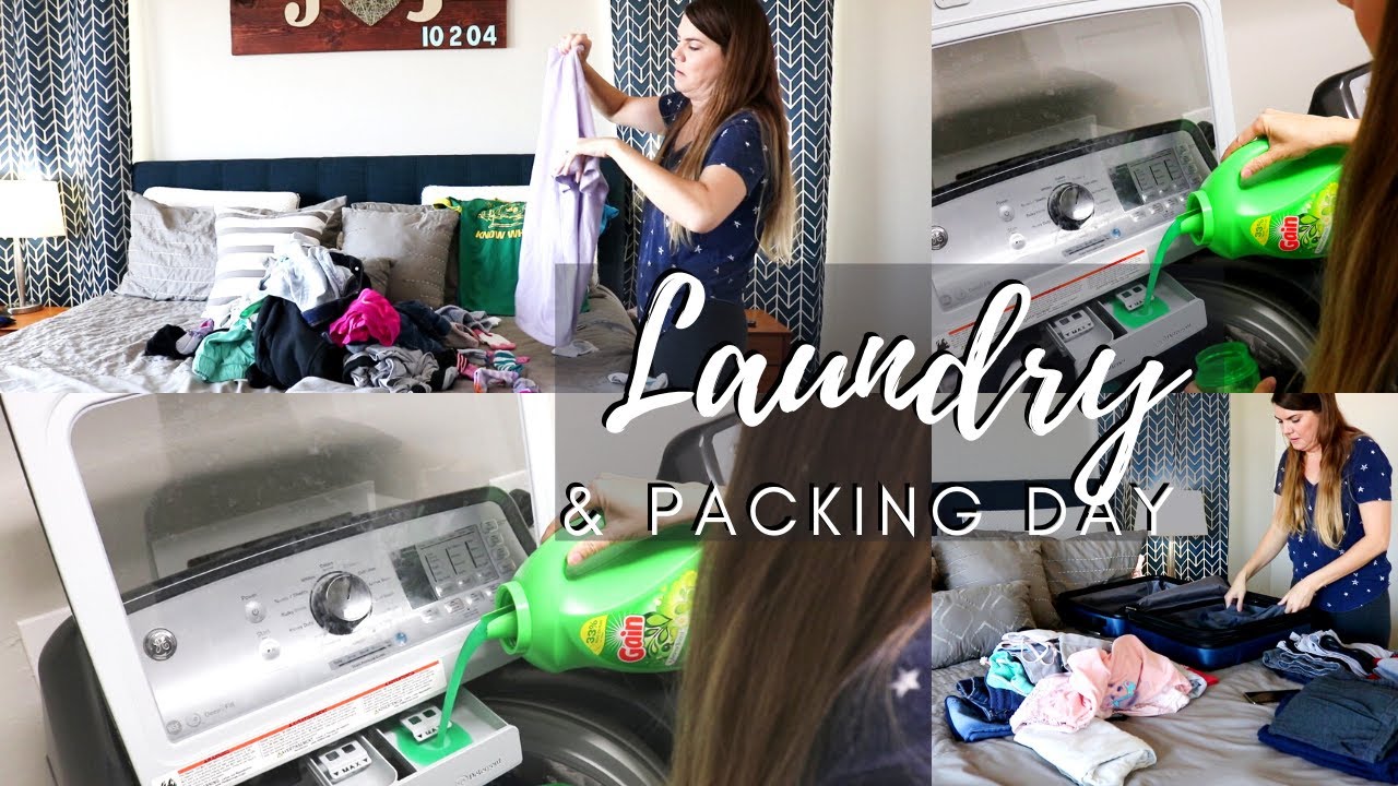 LAUNDRY & PACKING DAY // FAMILY VACATION // CLEANING MOM - YouTube