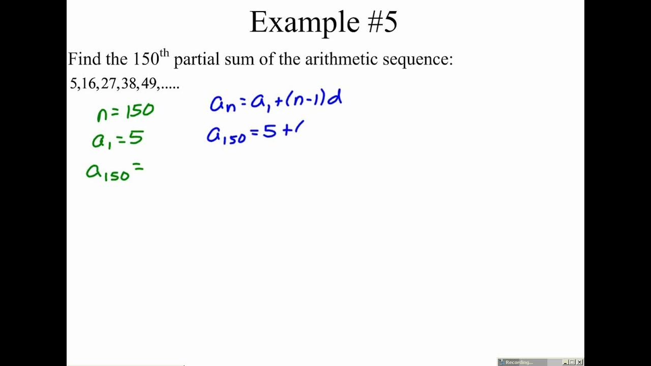 •8.2B Arithmetic Sequences and Partial Sums - YouTube