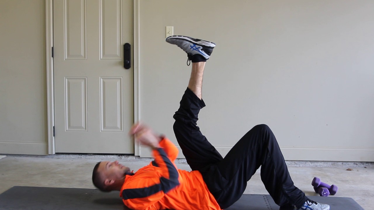 Core- Unilateral Toe Touches - YouTube