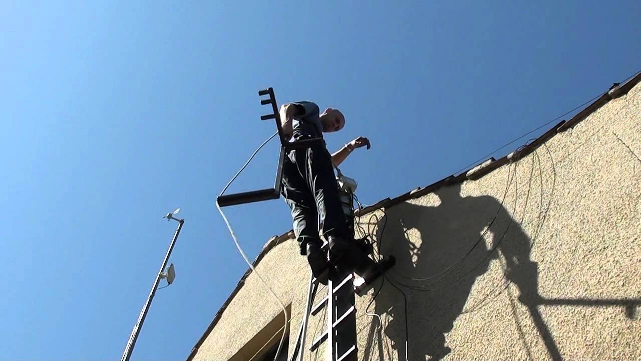 Instalce 11el. Yagi DL6WU 70cm vertikál - OK5AJA - HD video - YouTube