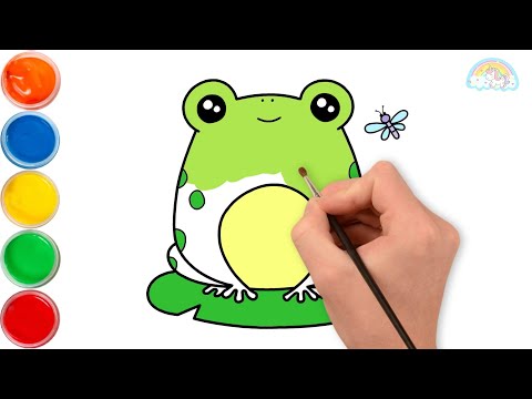 How to draw and color frog for kids easy and step by step? 😍🌹 - YouTube