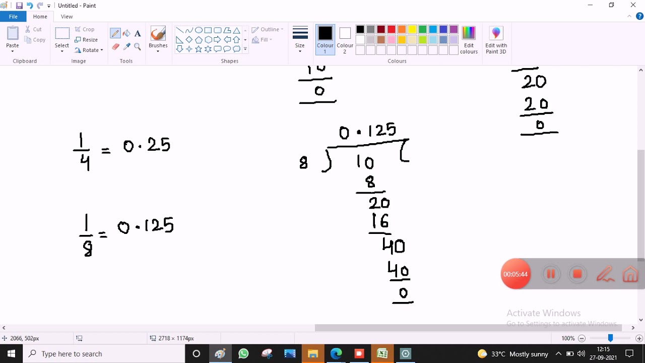 decimals , types of decimals , converting fraction to decimals by long ...