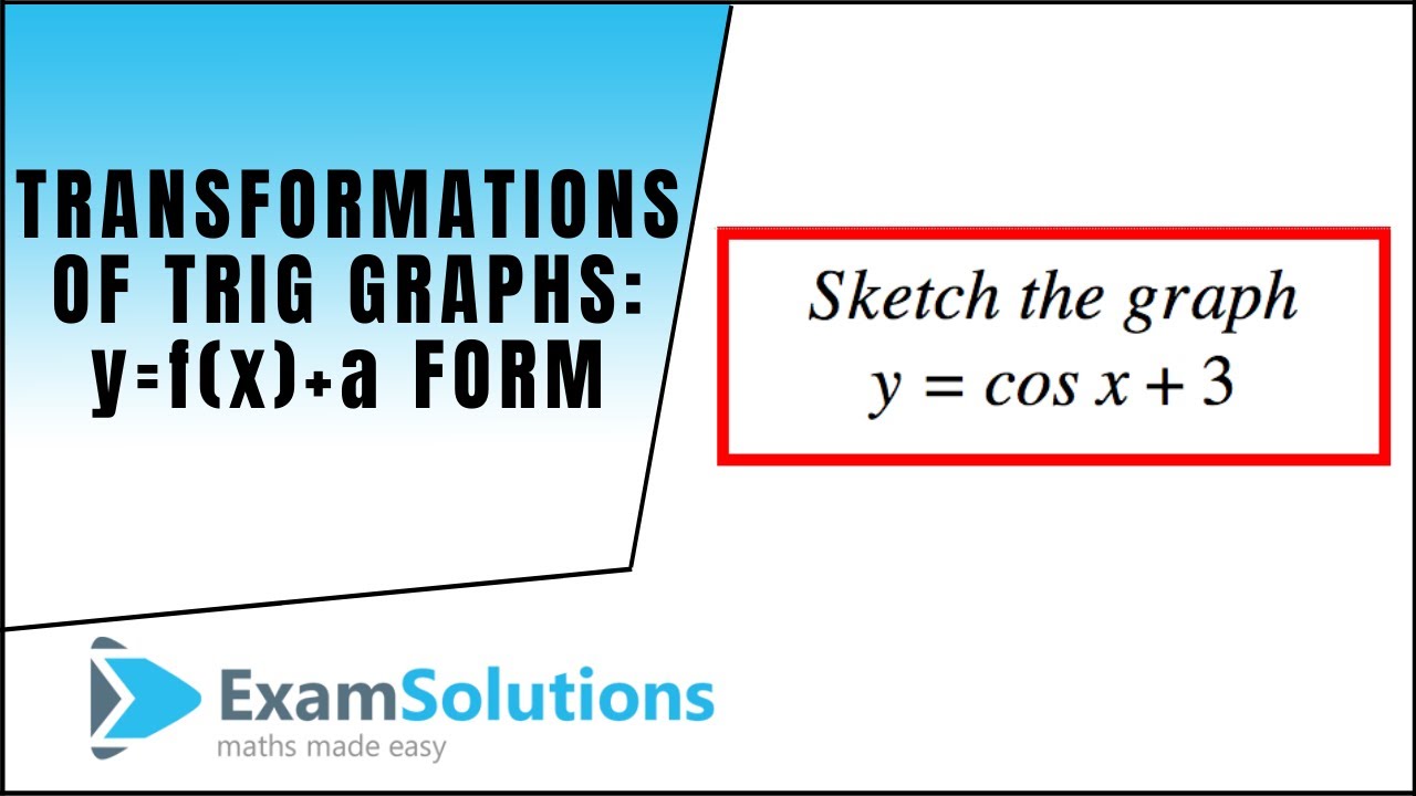 Transformations of Trig. Graphs y=f(x)+a type: ExamSolutions - YouTube