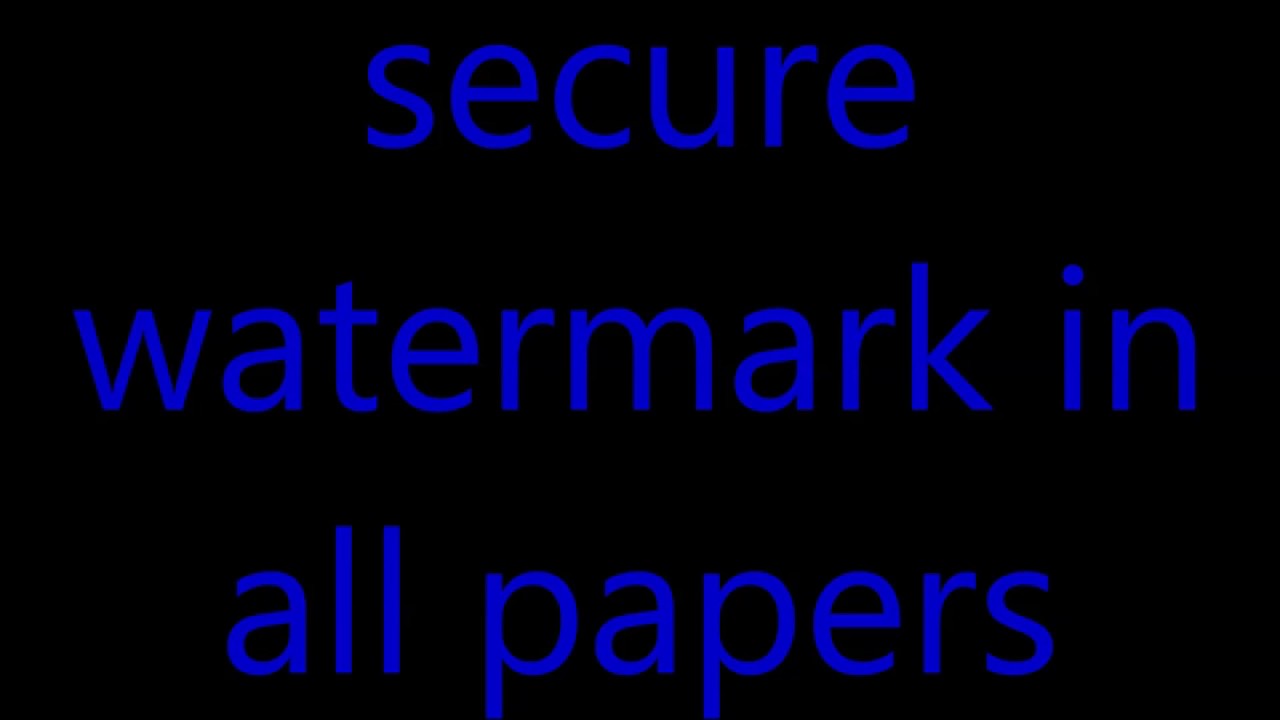The best way to security watermark in all papers. - YouTube