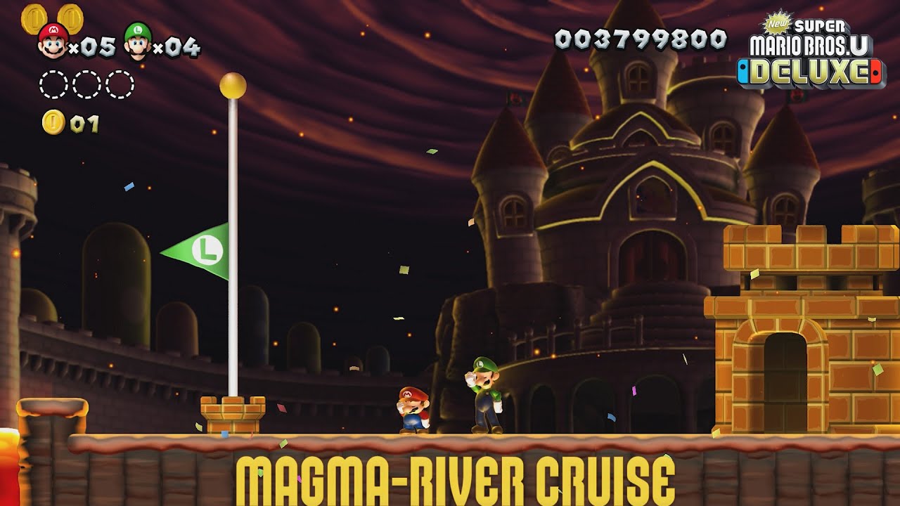 New Super Mario Bros. U Deluxe - Magma-River Cruise | 2 players ...